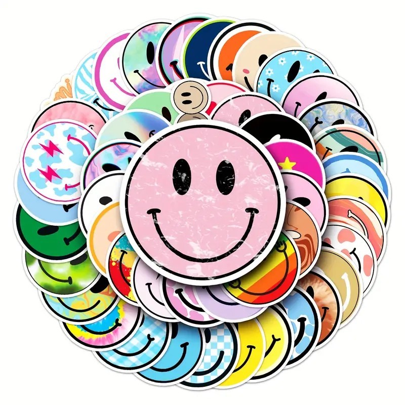 KayleighsKralen | Stickers Preppy smiley stickers 50 stuks € 9,95