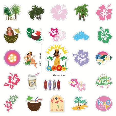 KayleighsKralen | Stickers coconut girl stickers 100 stuks € 9,95